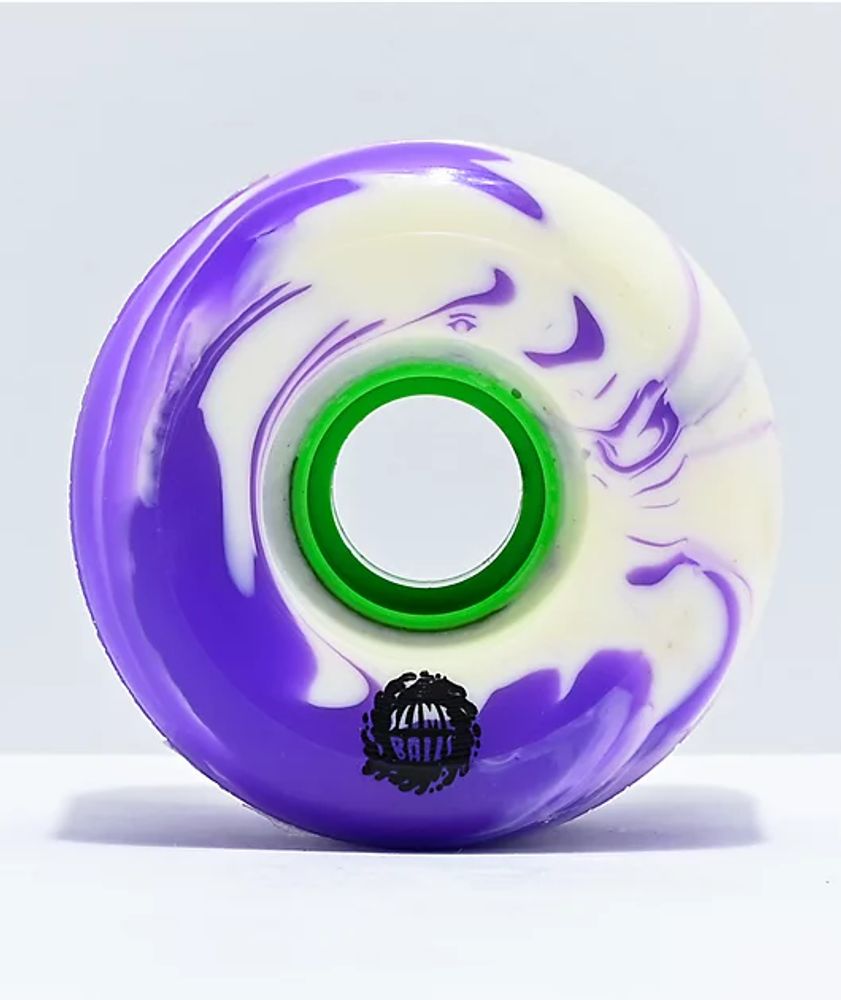 Slime Balls OG 65mm 78a Swirly Purple & White Cruiser Wheels | Mall of ...