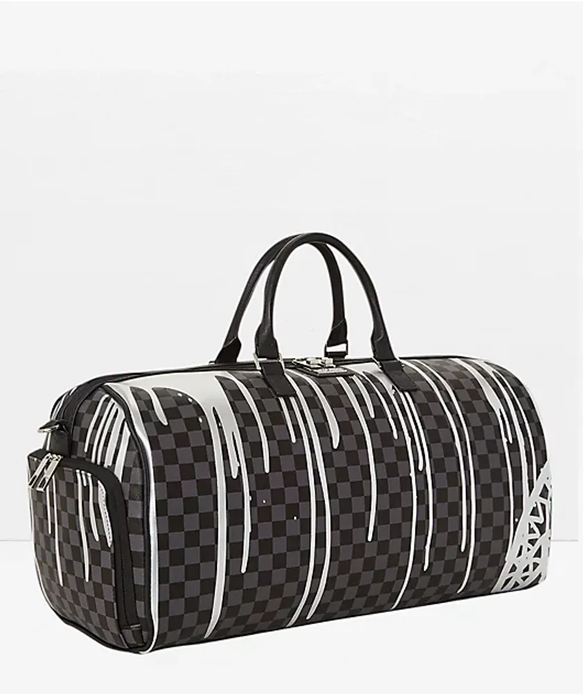 Sprayground Platinum Drip Black Checkered Duffle Bag | Coquitlam Centre