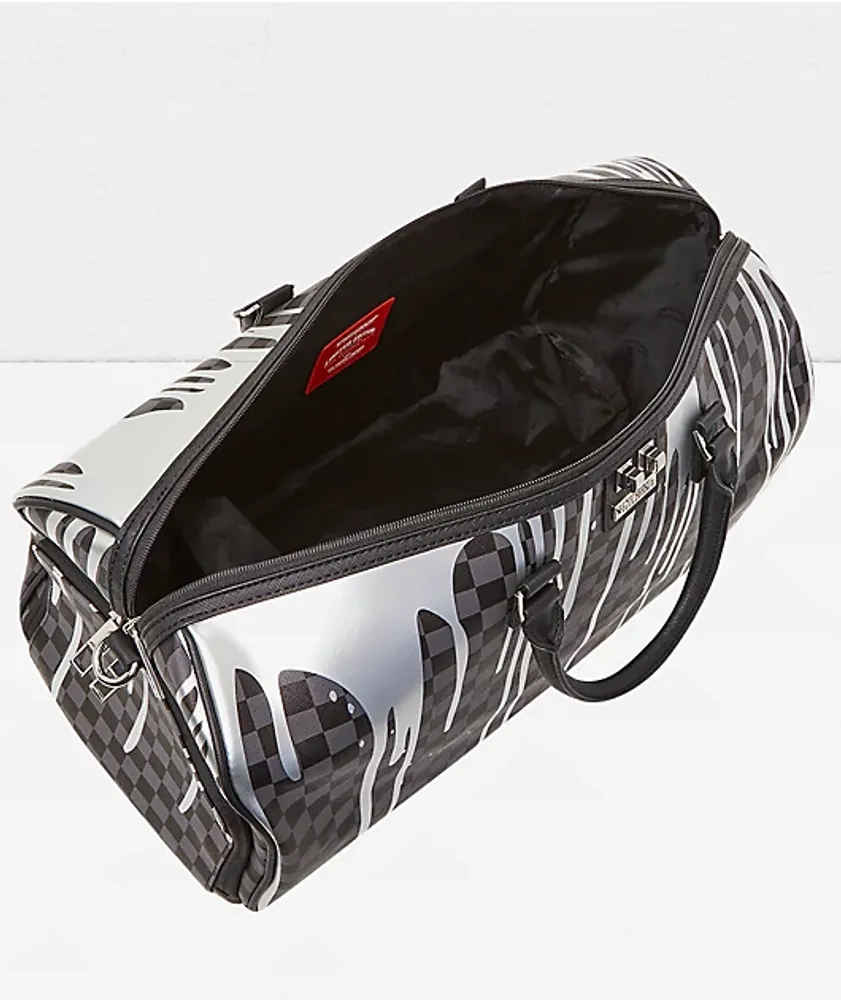 Sprayground Platinum Drip Black Checkered Duffle Bag | Coquitlam Centre