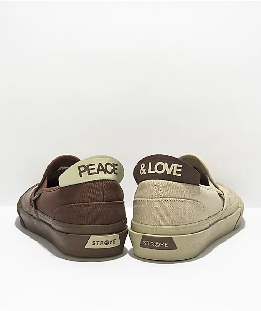 Straye Boo Vista XR One Love Tan & Coffee Slip-On Skate Shoes | Mall of ...