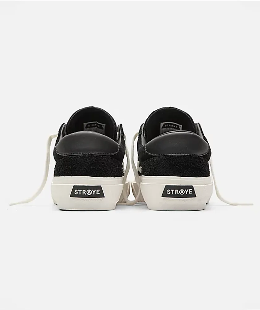 Straye Logan Flame Black & White Suede Skate Shoes | Mall of America®