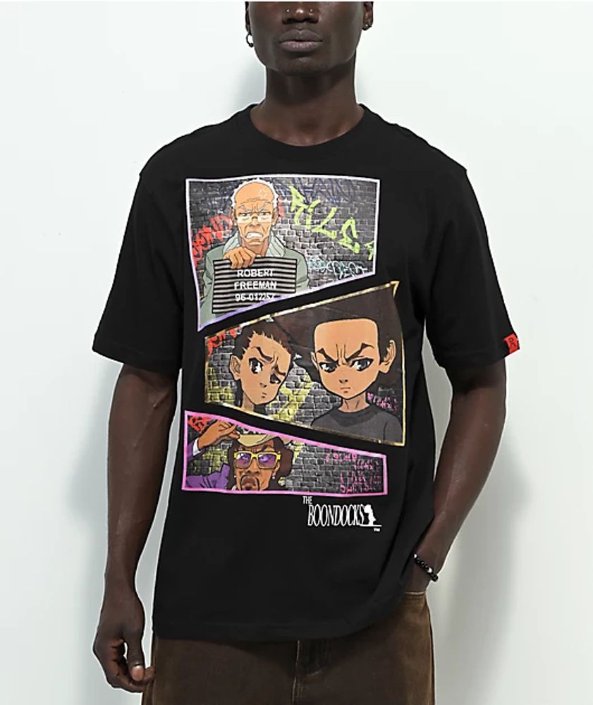 Boondocks The Boondocks Comic Strip Black T-Shirt | Plaza Las Americas