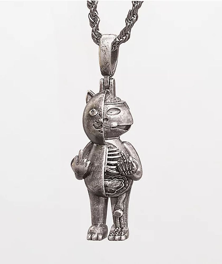 The Gold Gods x RIPNDIP Nermal Silver Chain Necklace | Plaza Las Americas