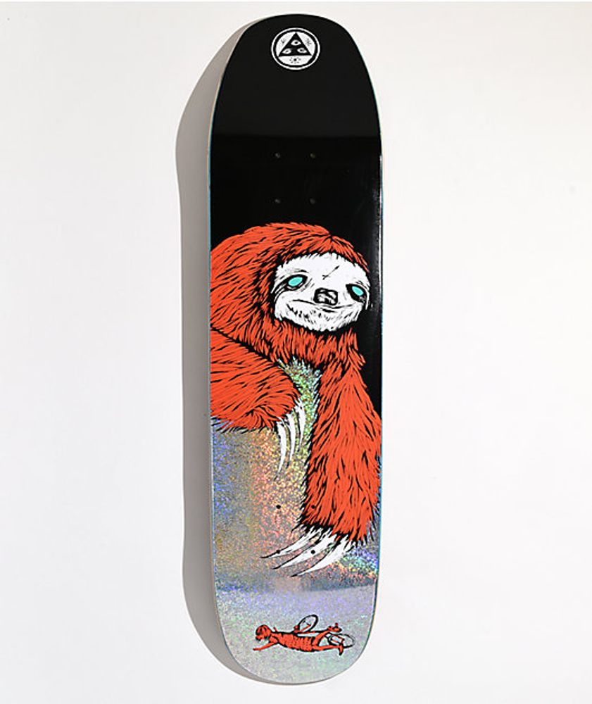 Zumiez Welcome Sloth Glitter Foil On Moontrimmer 8.25" Skateboard Deck ...