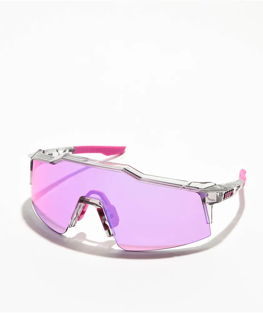 100percent 100% Speedcraft SL Polished Translucent Grey & Purple ...