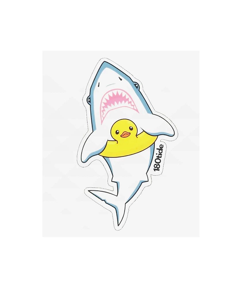 180TIDE Shark Rubber Duck White Sticker | Hamilton Place
