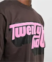 Twenty Six Red 26 Red Retro Puff Brown T-Shirt | Hamilton Place