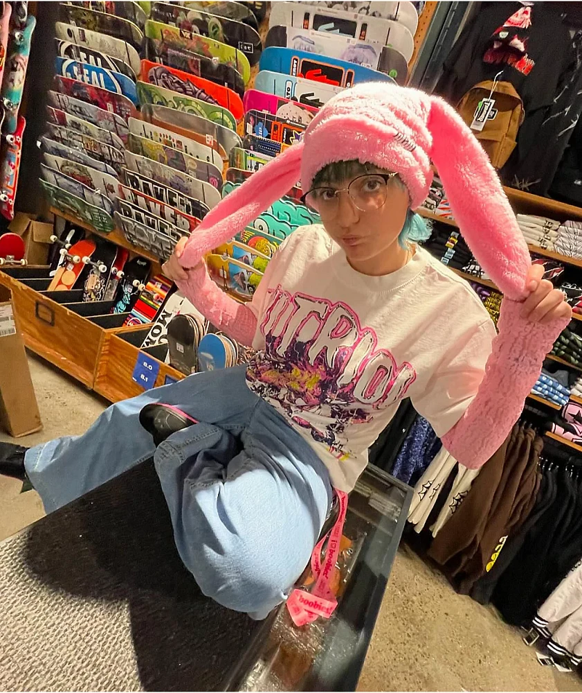 A.LAB Pink Plush Bunny Beanie | Mall of America®