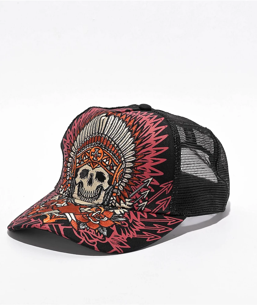 Affliction Mystic Helper Black Trucker Hat | Hamilton Place