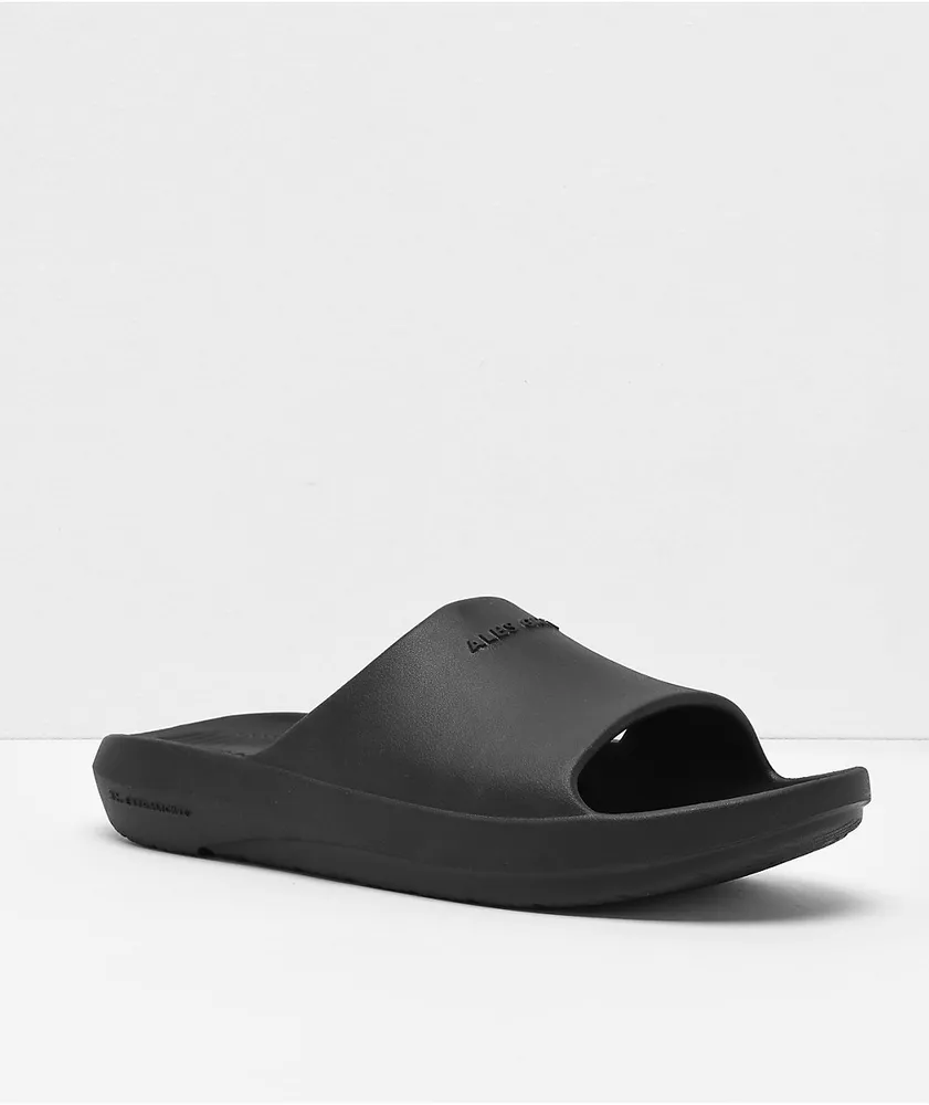 Ales Grey Malibu Black Slide Sandals | Hamilton Place