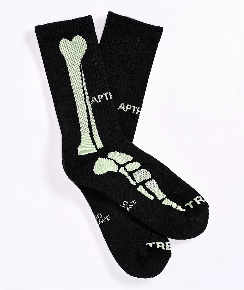 Apthcry Glow In The Dark Bone Black Socks | Hamilton Place