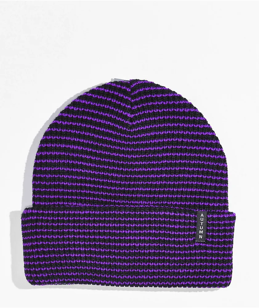 Autumn Purple Stripe Beanie | Hamilton Place