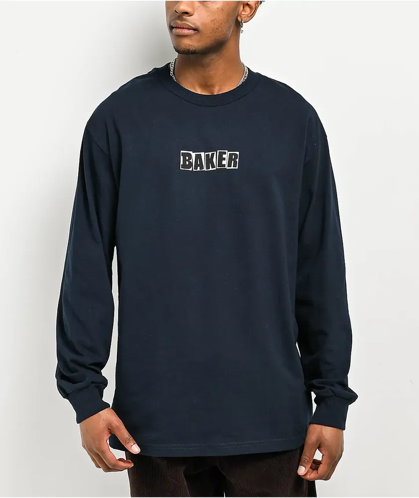 Baker Brand Logo Navy Long Sleeve T-Shirt | Hamilton Place
