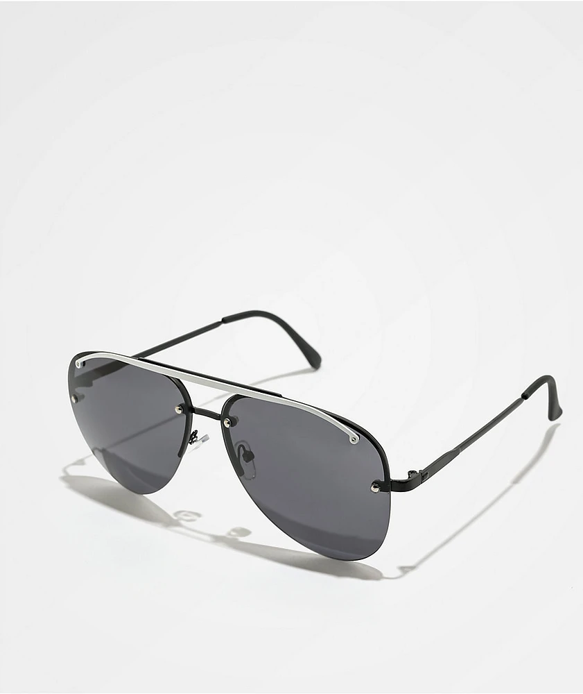 Eyeking Black & White Pilot Sunglasses | Hamilton Place