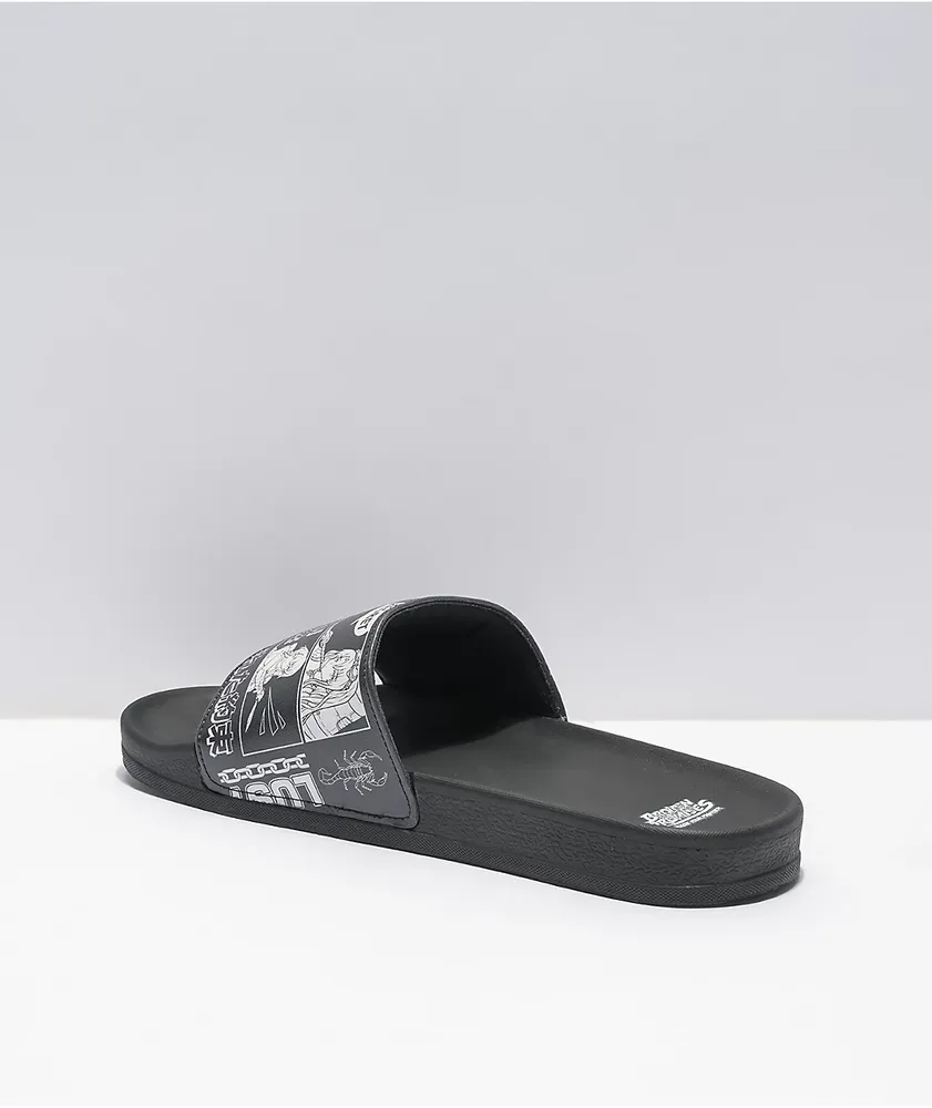 Broken Promises Arcade Mode Black & White Slide Sandals | Mall of America®