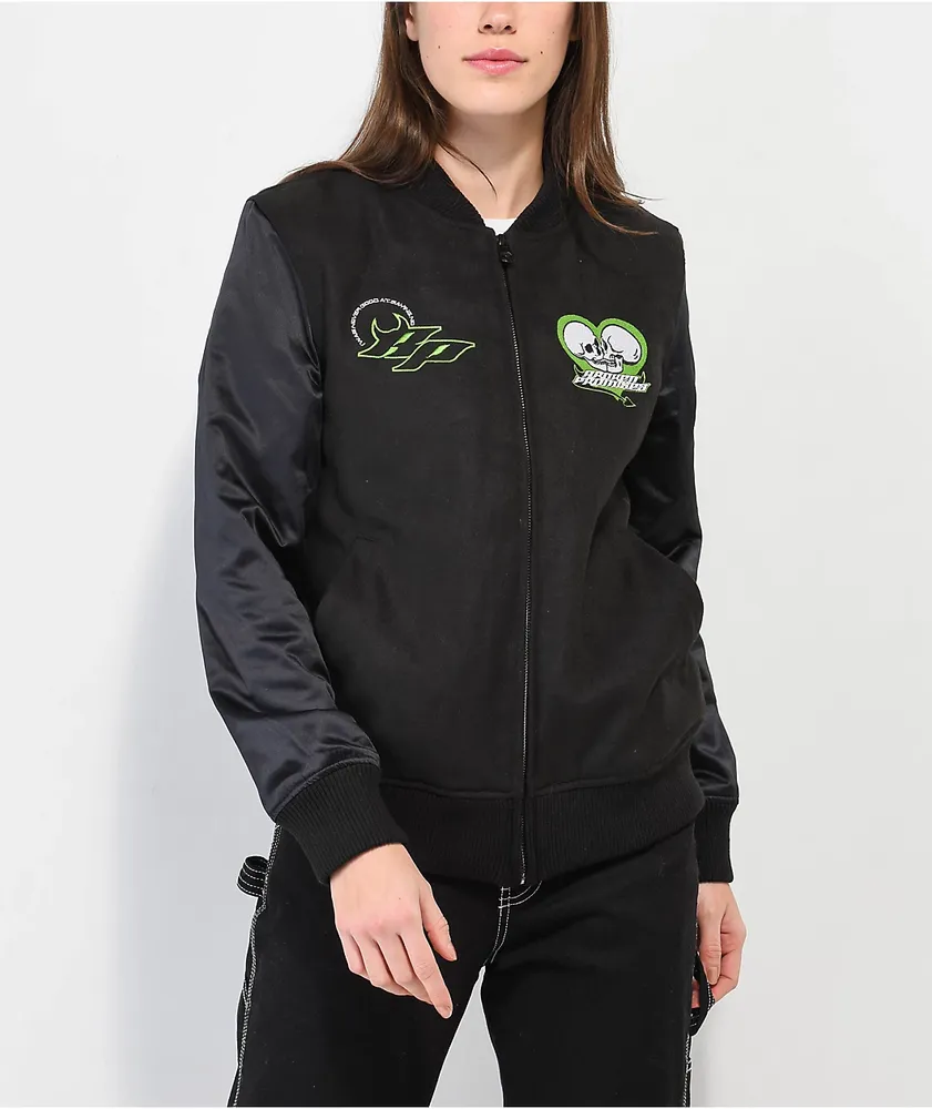 Broken Promises Cybernetic Black Varsity Jacket | Hamilton Place