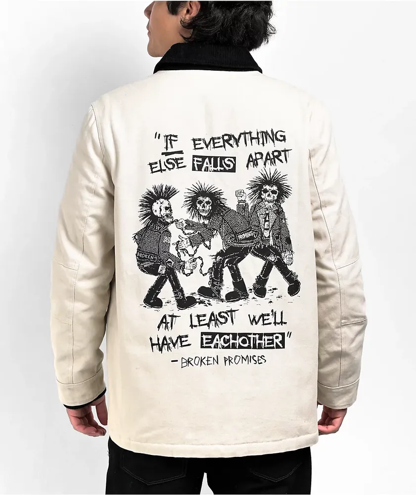 Broken Promises Holding On Natural Trucker Jacket | Hamilton Place