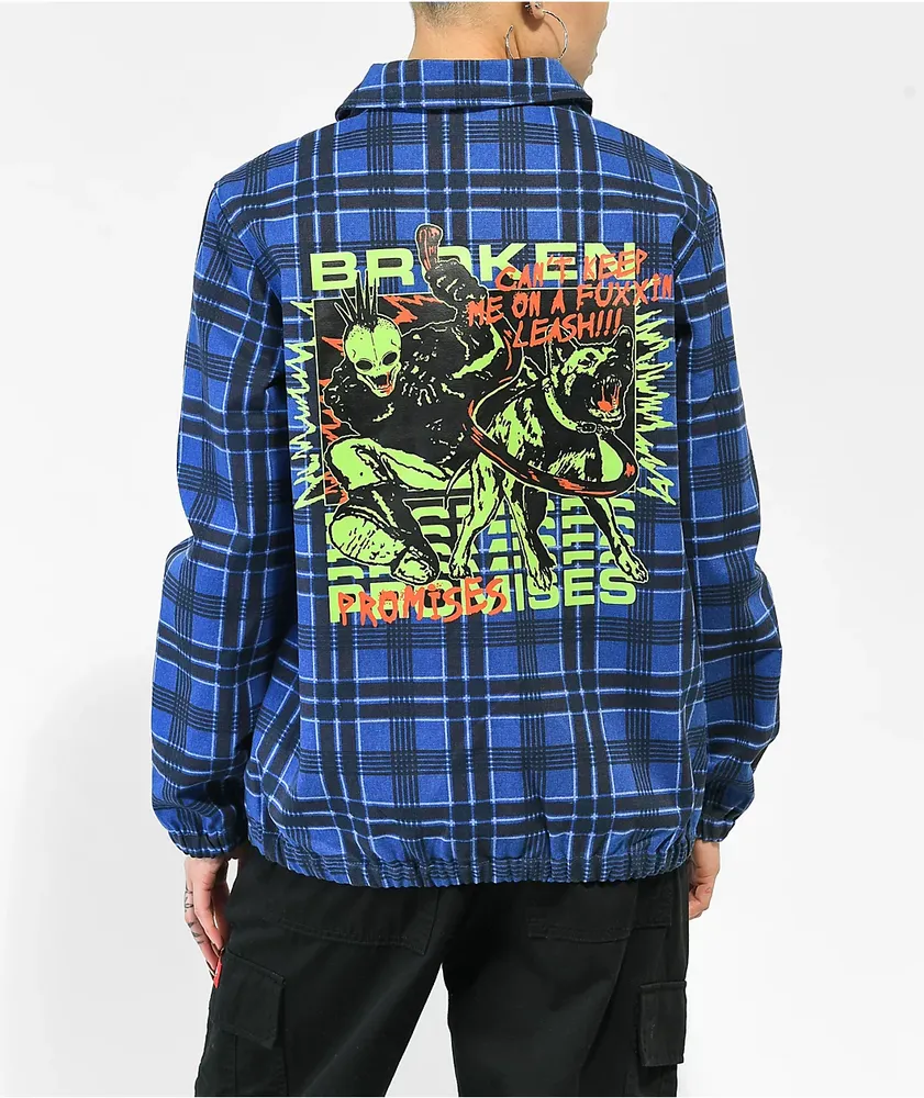 Broken Promises Leash Blue Plaid Work Jacket | Hamilton Place