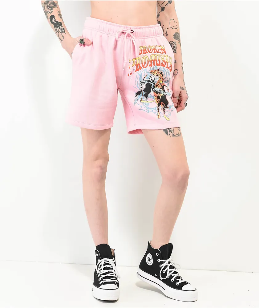 Broken Promises Stallion Pink Sweat Shorts | Hamilton Place