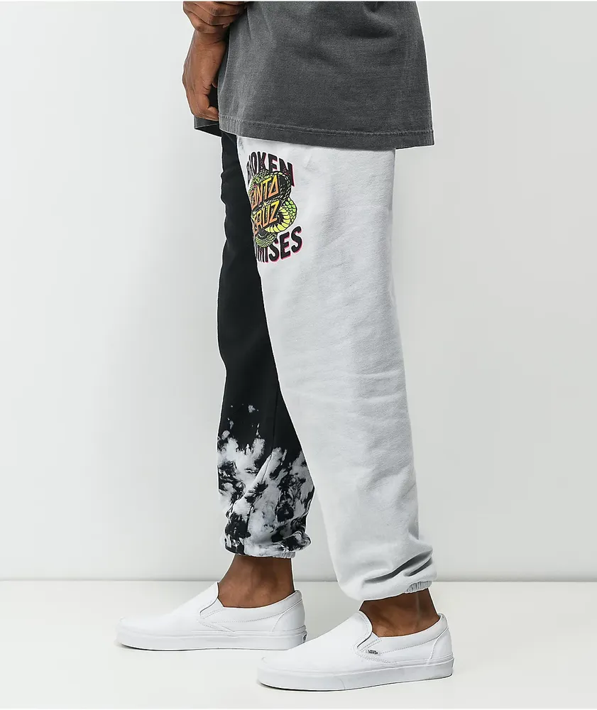 Broken Promises x Santa Cruz Slither Black & White Tie Dye Sweatpants ...