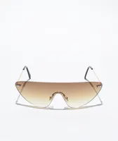 Eyeking Brown Gradient Frameless Shield Sunglasses | Hamilton Place