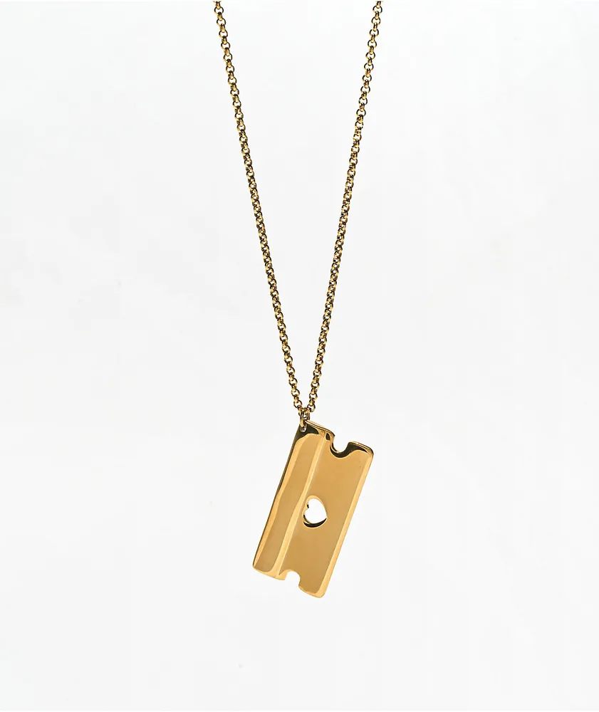 Candy Corpse Razor Blade 18" Gold Necklace | Hamilton Place