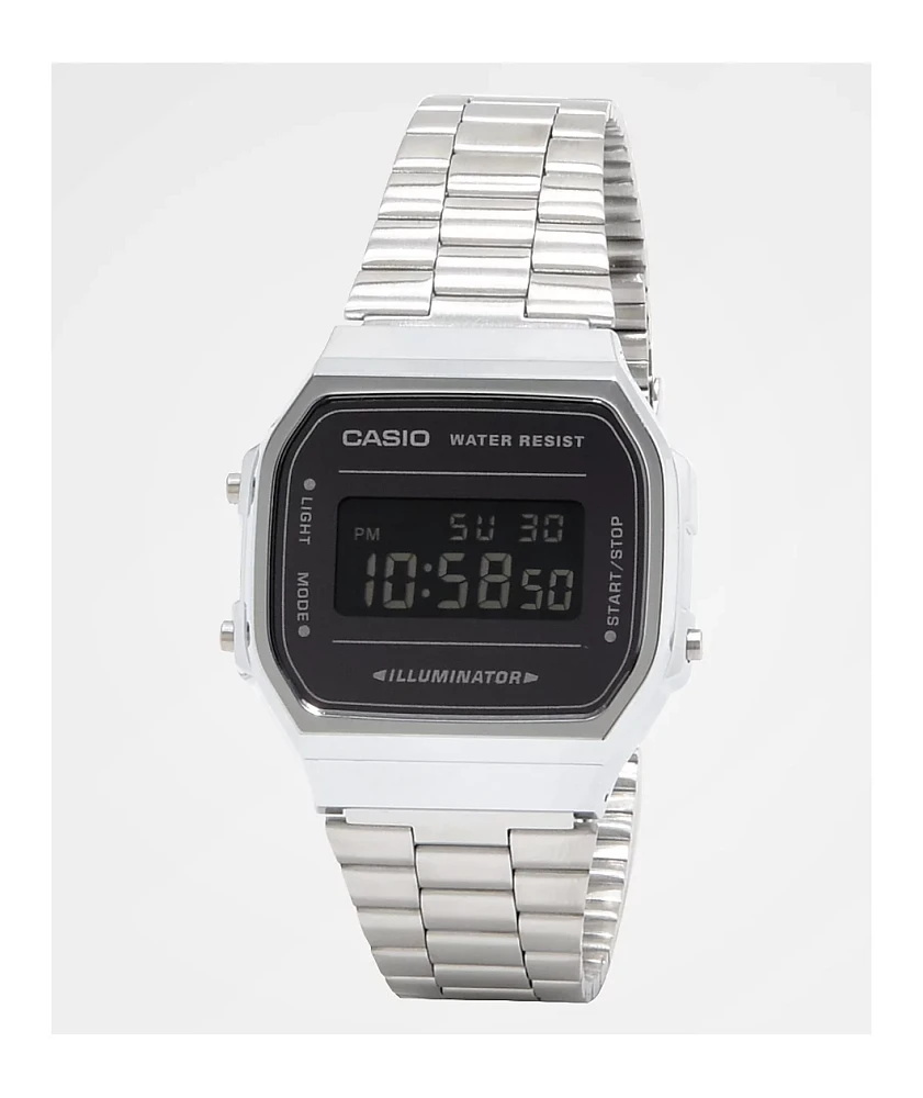 Casio A168WEM-1VT Vintage Silver & Black Digital Watch | Hamilton Place