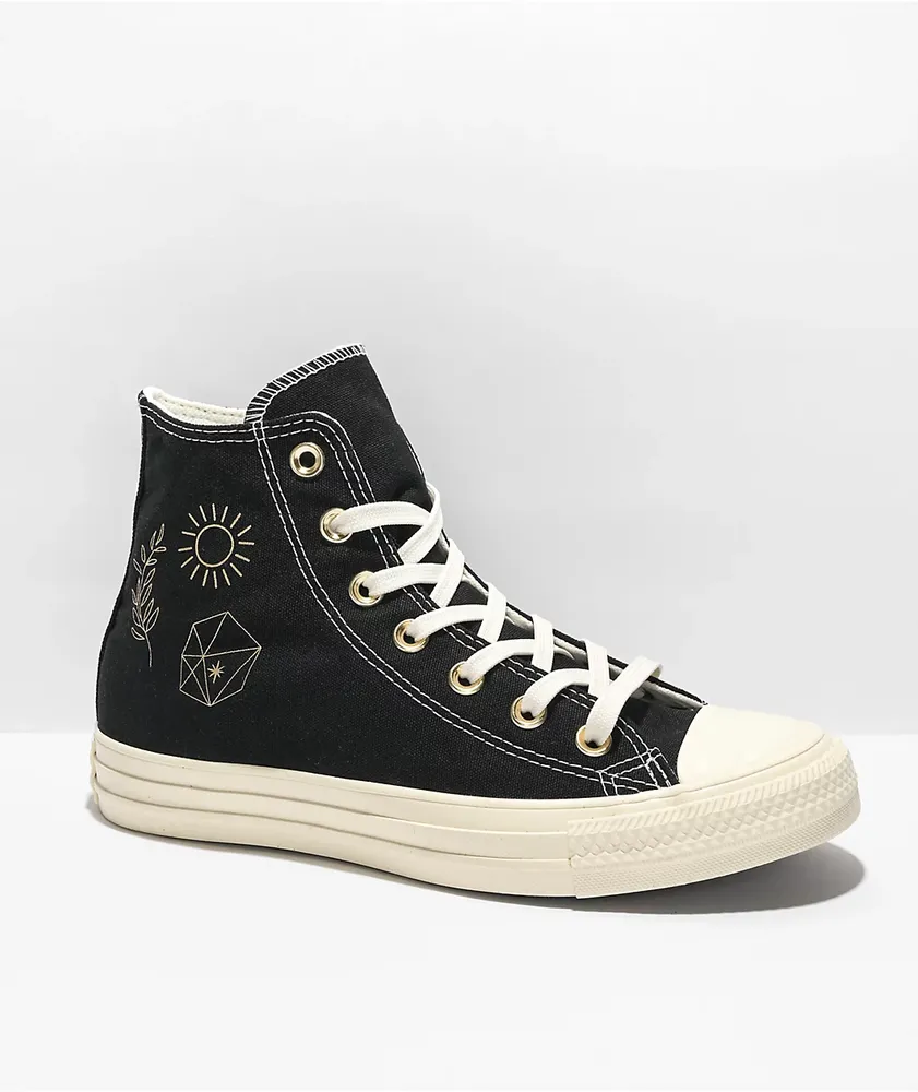 Converse Chuck Taylor All Star Black & Gold High Top Shoes | Hamilton Place