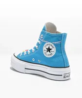 Converse Chuck Taylor All Star Kidult Lift Blue High Top Shoes ...