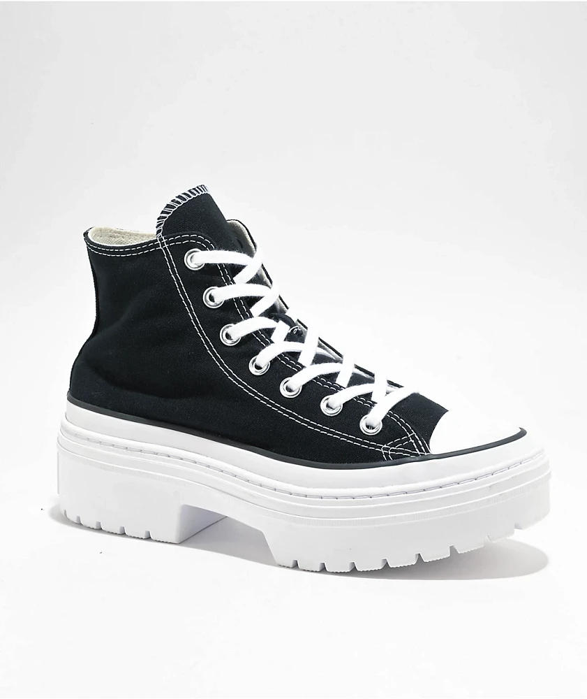 Converse Chuck Taylor All Star Lugged Heel Black & White Canvas Shoe ...