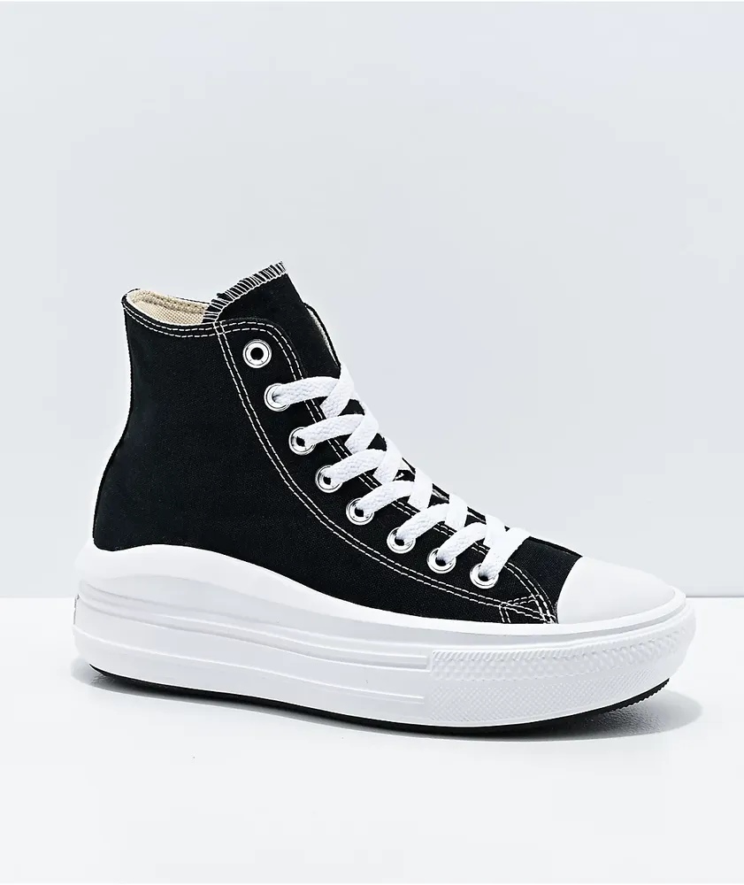Converse Chuck Taylor All Star Move Hi Black & White Platform Shoes ...