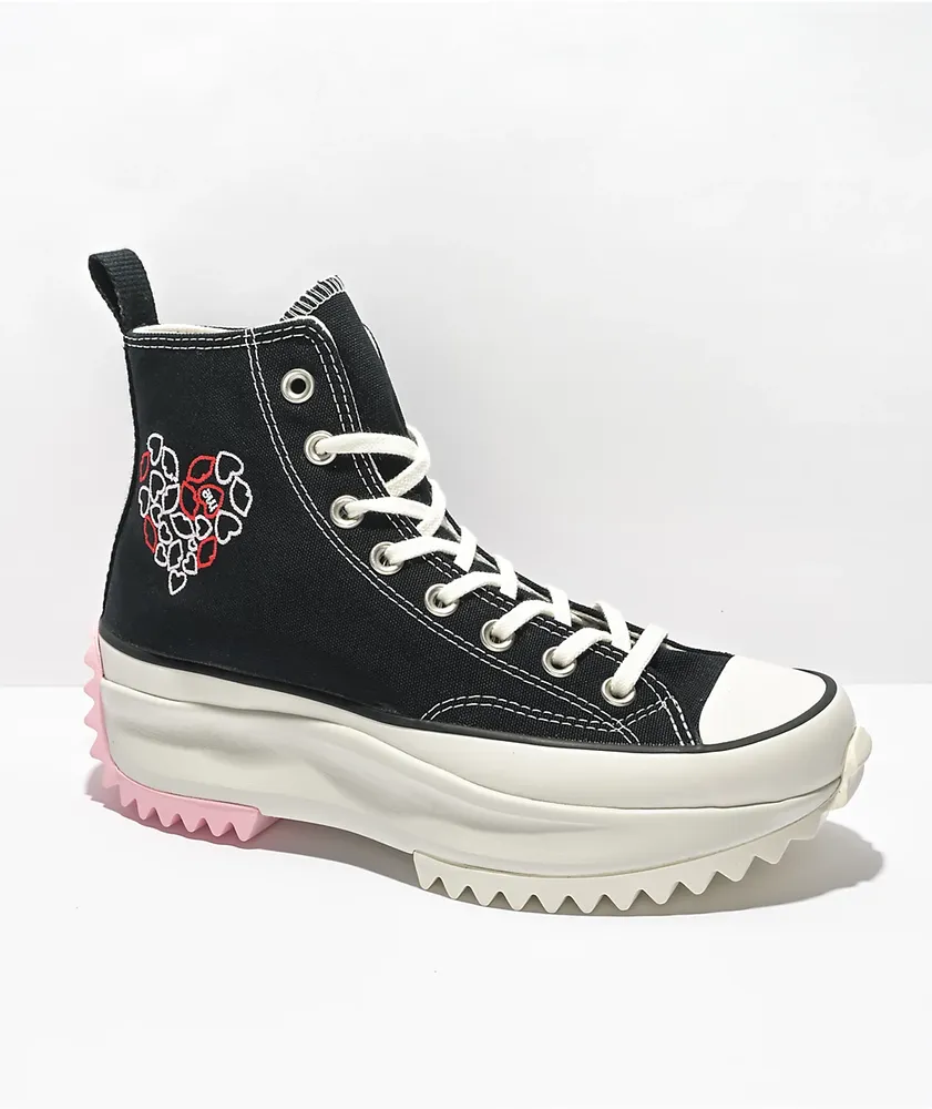 Converse Run Star Hike CW Love Black & Pink High Top Platform Shoes ...