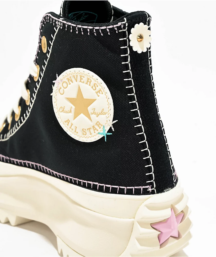 Converse Run Star Hike Platform Crafted Stitching Black High Top Shoes ...