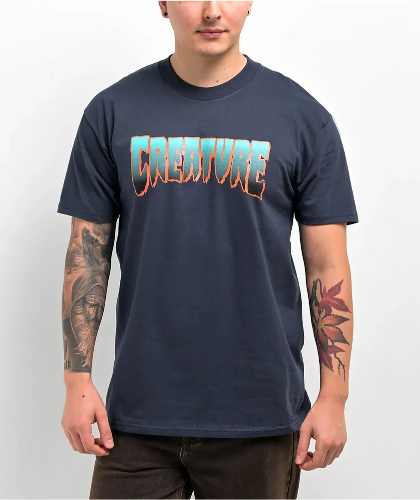Creature Logo Navy Blue & Teal T-Shirt | Hamilton Place