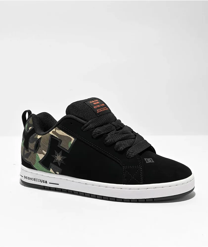 DC Court Graffik Black & Camo Skate Shoes | Hamilton Place
