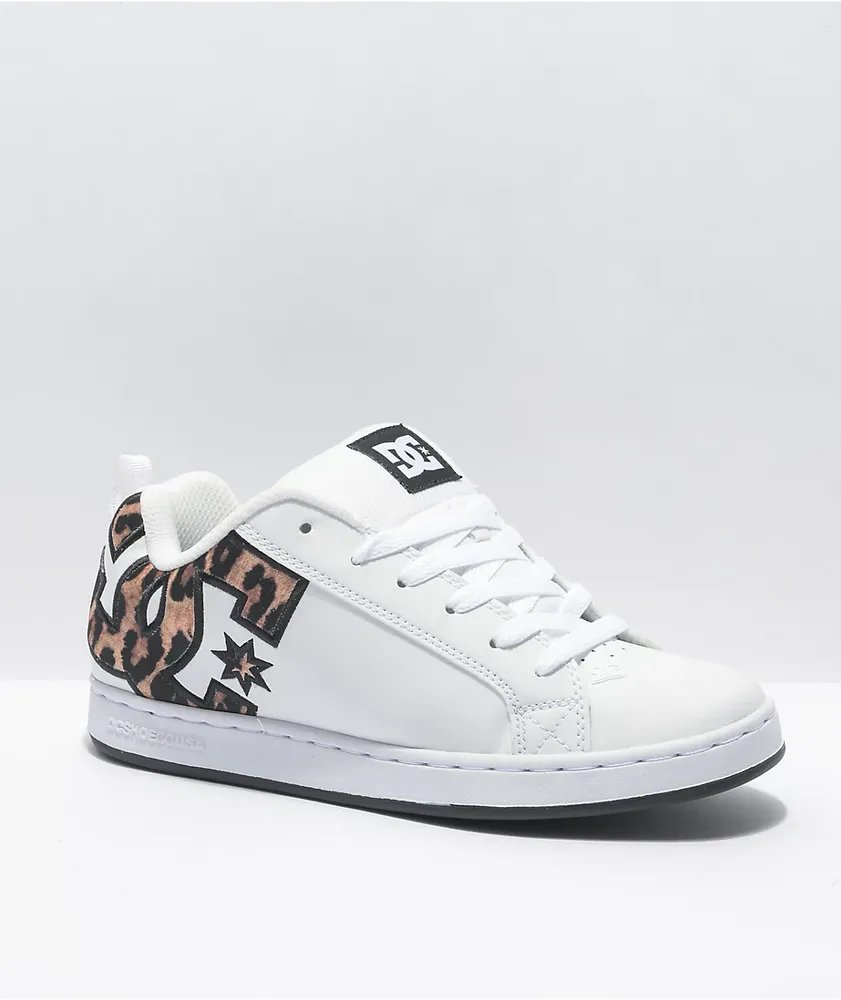 DC Court Graffik White & Leopard Skate Shoes | Hamilton Place