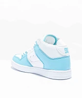 DC Manteca 4 Mid White & Blue Skate Shoes | Hamilton Place