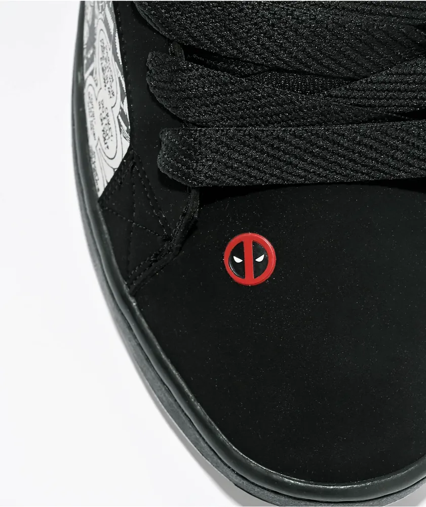 DC x Deadpool Court Graffik Black, White & Red Skate Shoes | Mall of ...