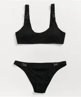 Damsel Jess Ribbed Black Sport Buckle Bikini Top | Hamilton Place