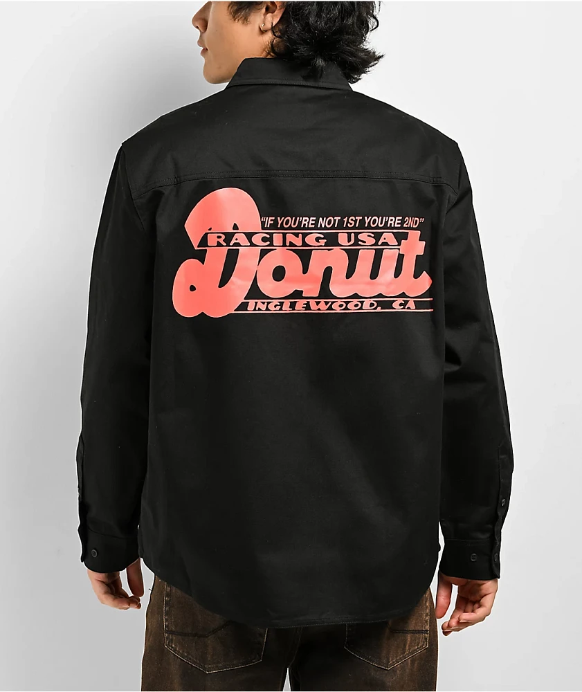 Donut Black Long Sleeve Button Up Work Shirt | Hamilton Place