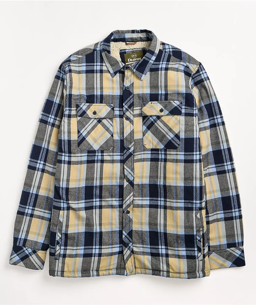 Dravus Sherpa Blue & Tan Flannel Shirt | Hamilton Place