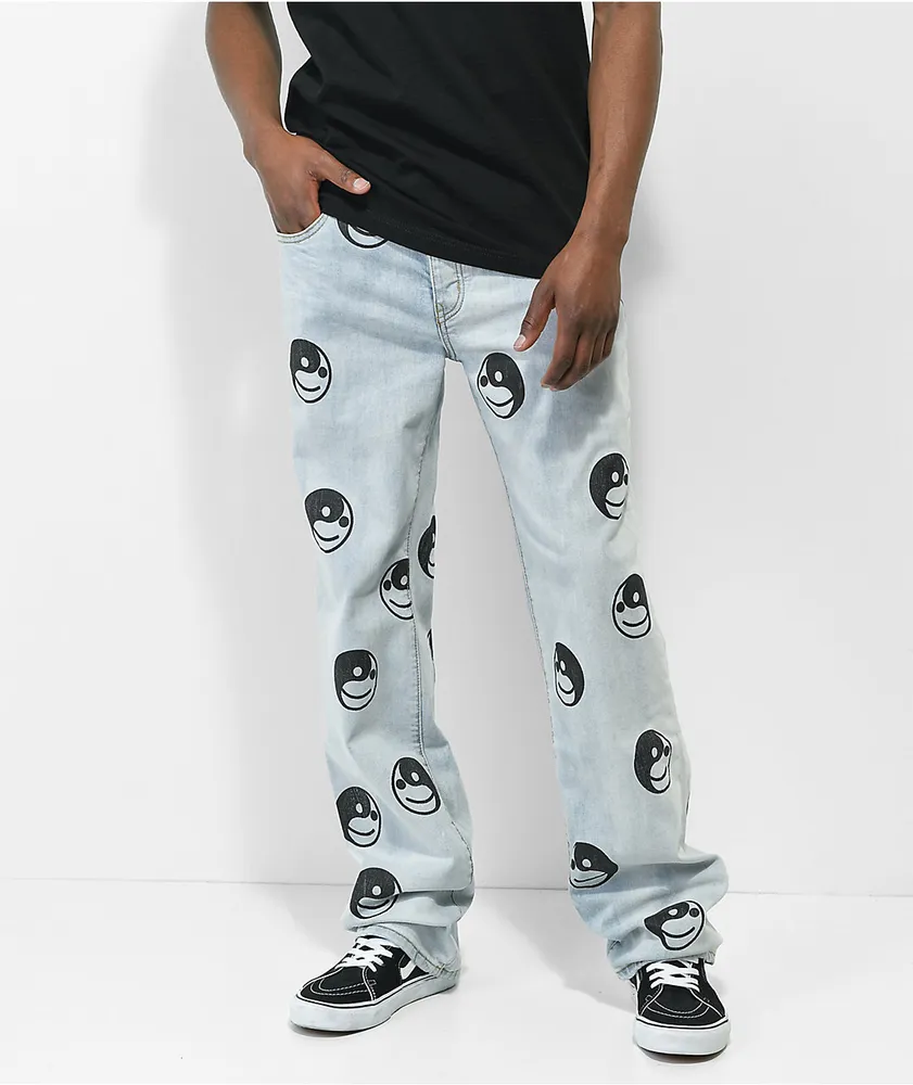 Dript Denim Peace Smile Wide Leg Jeans | Hamilton Place