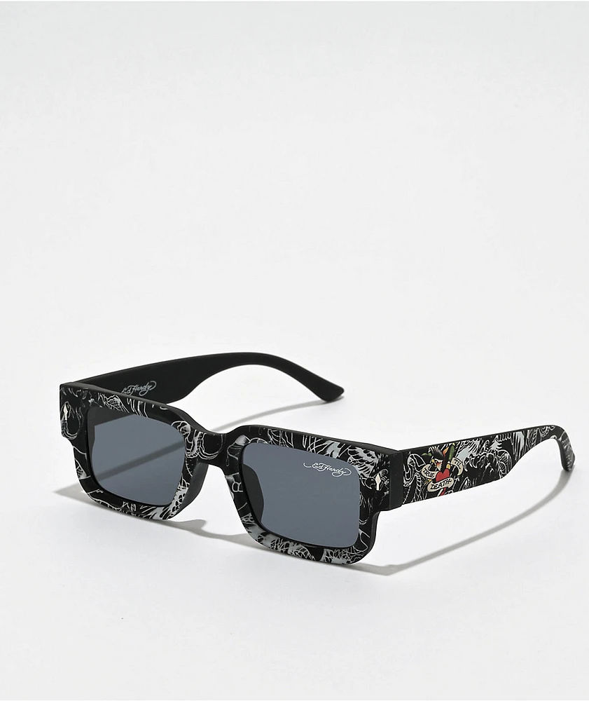 Ed Hardy Camouflage Black Square Sunglasses | Hamilton Place