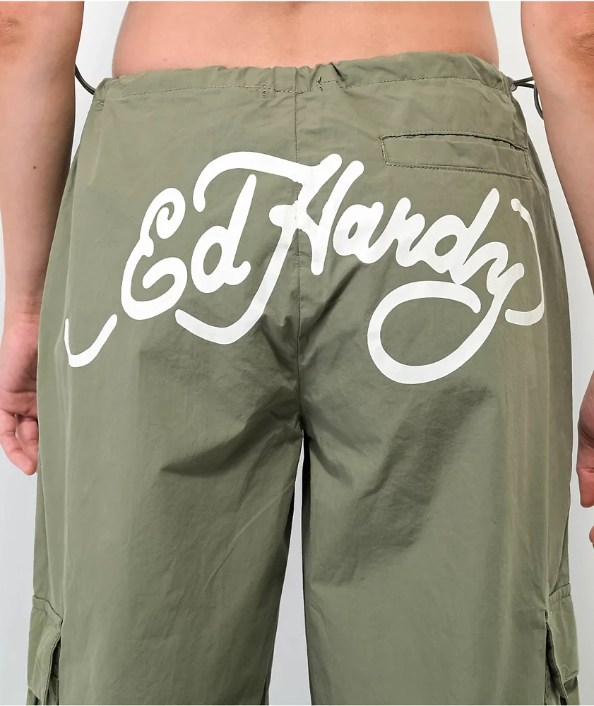 Ed Hardy Dragon Olive Green Cargo Parachute Pants | Mall of America®