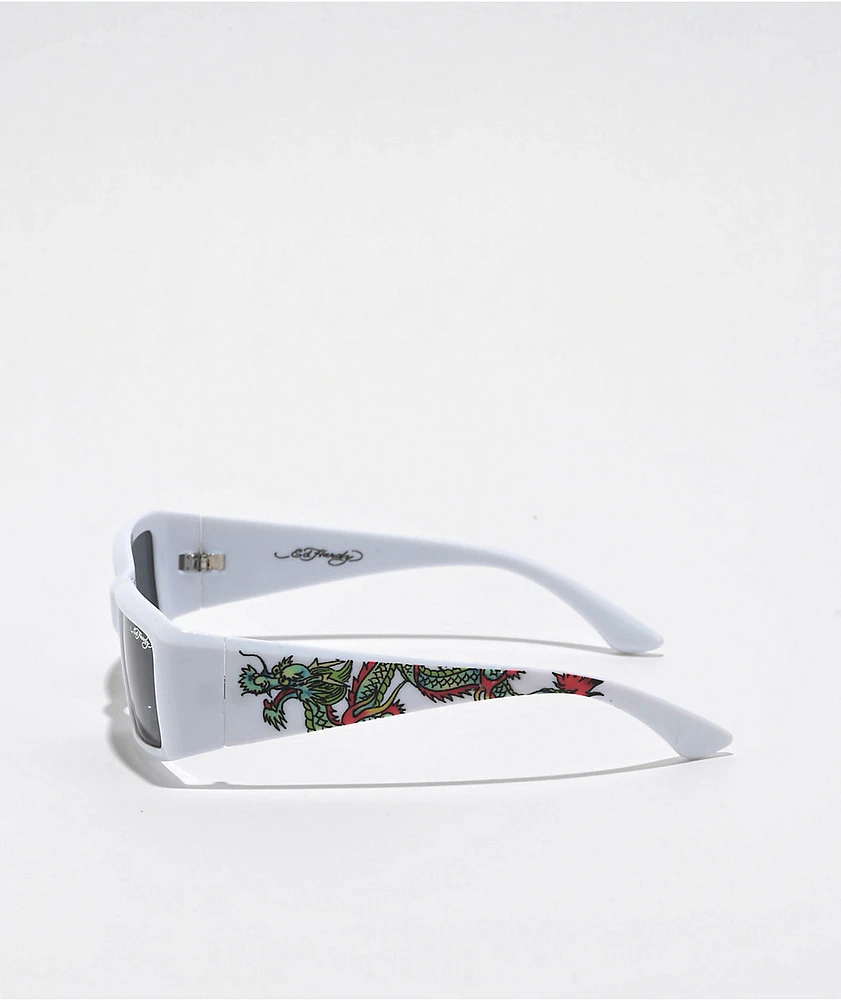 Ed Hardy Hokusai White Rectangle Sunglasses | Mall of America®