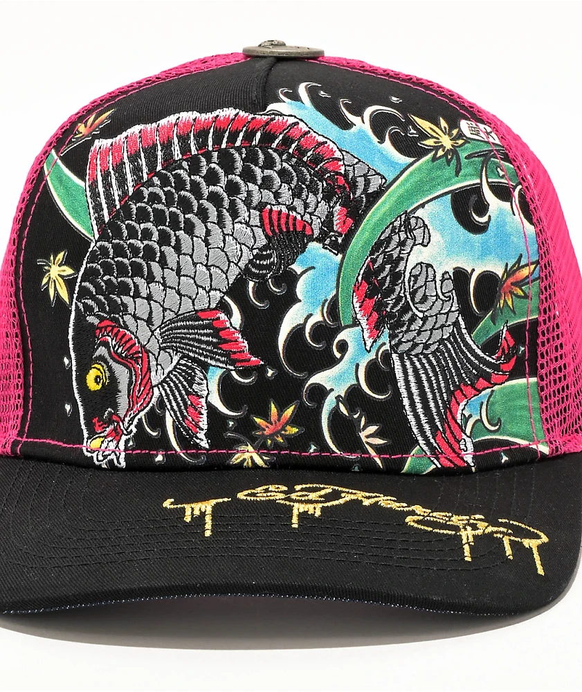 Ed Hardy Koi Fish Black & Pink Trucker Hat | Mall of America®