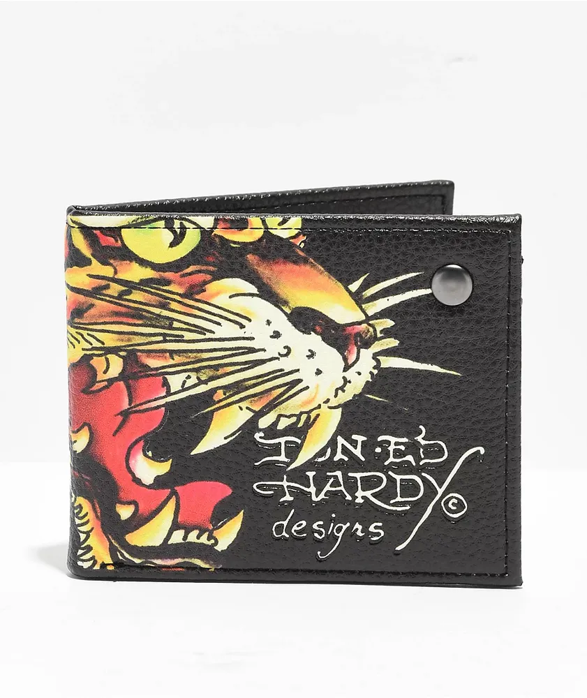 Ed Hardy Tiger Bifold Black Wallet | Hamilton Place