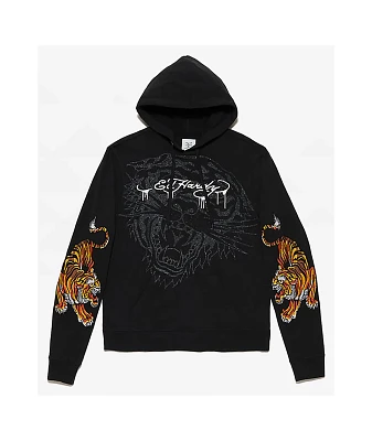 Ed Hardy Rhinestone Tiger Black Hoodie | CoolSprings Galleria