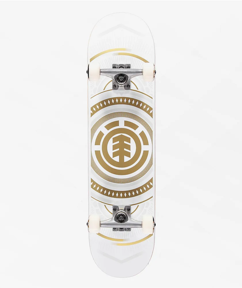 Element Hatched White & Gold 7.75" Skateboard Complete | Hamilton Place