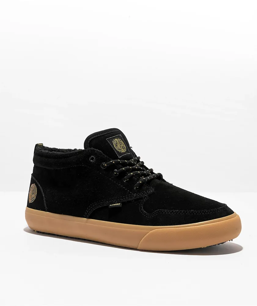 Element x Timber Preston 2 Black & Gum Skate Shoes | Hamilton Place